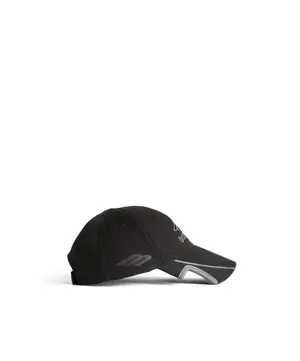 Balenciaga Logo Embroidered Baseball Cap - Black/grey