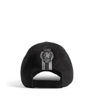 Balenciaga Logo Embroidered Baseball Cap - Black/grey