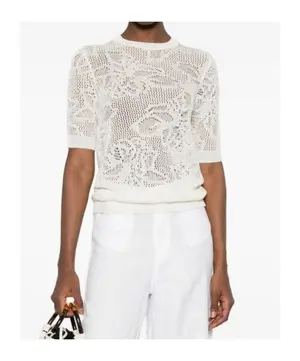 Fabiana Filippi Openwork Knit Top With Sequin Embellishment