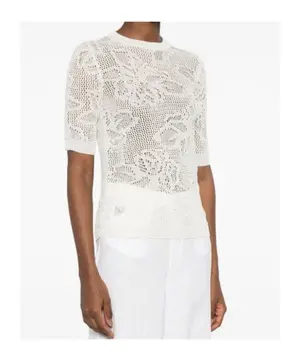 Fabiana Filippi Openwork Knit Top With Sequin Embellishment