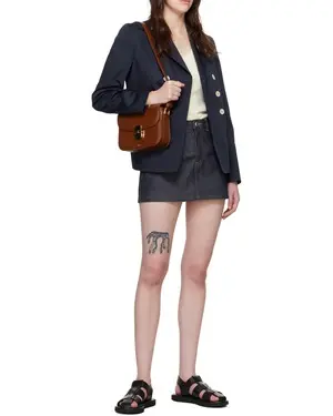 A.p.c. Grace Logo Printed Small Shoulder Bag - Brown