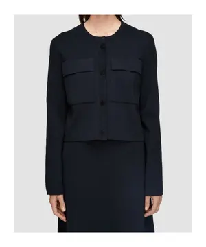 JOSEPH Viscose Knit Stretch Cardigan Jacket - Black