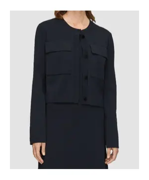 JOSEPH Viscose Knit Stretch Cardigan Jacket - Black