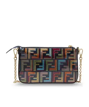 Fendi Baguette Ff Printed Pouch - Black