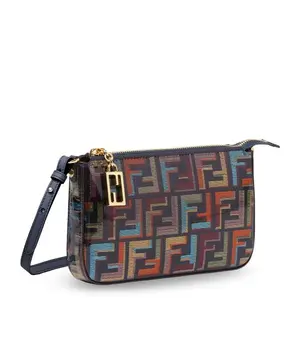 Fendi Baguette Ff Printed Pouch - Black