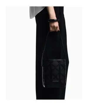 Emporio Armani Drawstring Bucket Tote Bag - Black