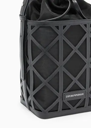 Emporio Armani Drawstring Bucket Tote Bag - Black