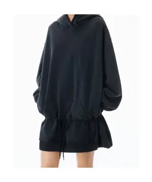 Alexander Wang Dropped Waist Hoodie Dress - Washed Black