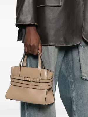 Moschino Buckled Shoulder Strap Handbag - Brown