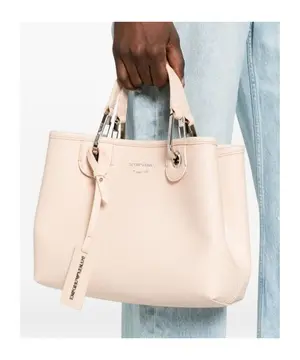 Emporio Armani Logo Printed Tote Bag - White