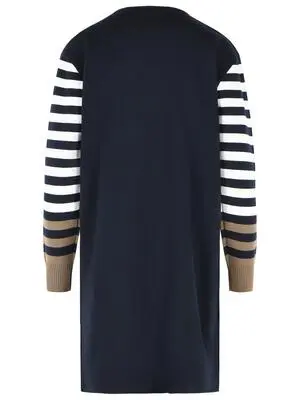 Max Mara Striped Sleeve Crewneck Dress