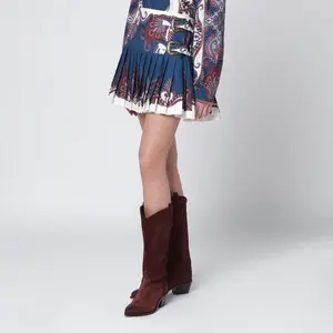 Farm Rio Arabesque Pleated Mini Skirt
