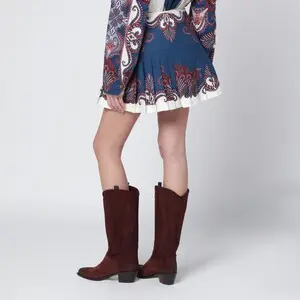 Farm Rio Arabesque Pleated Mini Skirt