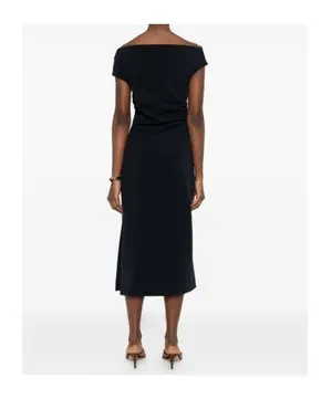 P.a.r.o.s.h Off-the-shoulder Ruched Midi Dress - Blue