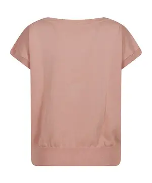 Peserico Short Sleeve Boat Neck Fine Knit Jumper - Pink