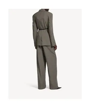 Balenciaga Checked Wrap Tailored Jacket - Gray