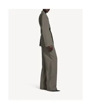 Balenciaga Checked Wrap Tailored Jacket - Gray