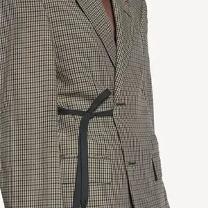 Balenciaga Checked Wrap Tailored Jacket - Gray