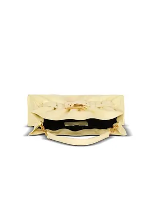 Balmain Medium Anthem Bag In Calfskin Leather - Yellow