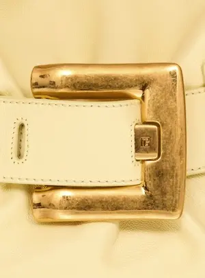 Balmain Medium Anthem Bag In Calfskin Leather - Yellow