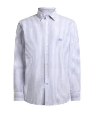Etro Striped Long Sleeved Shirt - Light Blue