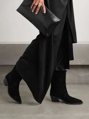 GIANVITO ROSSI Pointed Toe Block Heel Ankle Boots