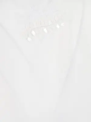 P.a.r.o.s.h Sequin Embellished Round Neck Blouse - White