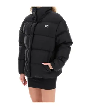 Miu Miu Allover Logo Padded Down Jacket