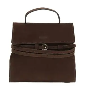 Moschino Tie Me Logo Embossed Tote Bag - Brown