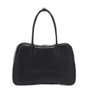 Emporio Armani Embossed Logo Leather Shoulder Bag