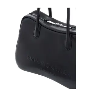 Emporio Armani Embossed Logo Leather Shoulder Bag