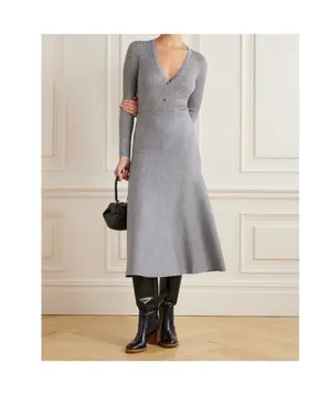 Gabriela Hearst Long Sleeve Ribbed V-neck Cardigan