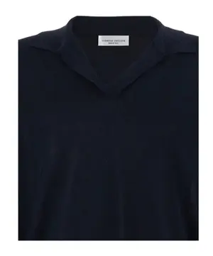 ROBERTO COLLINA Open Collar Knitted Top - Black