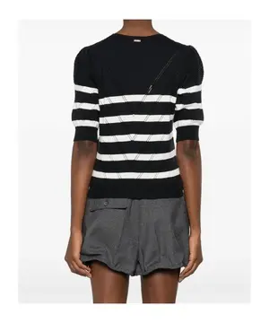 TWINSET Striped V-neck Top