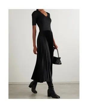 JOSEPH Short Sleeve Pleated Dress