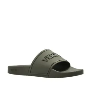 Versace Logo Raised Open-toe Slides