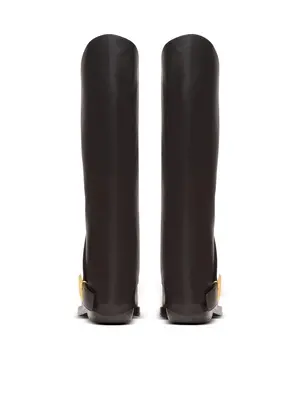 Balmain Twist Flat Leather Boots