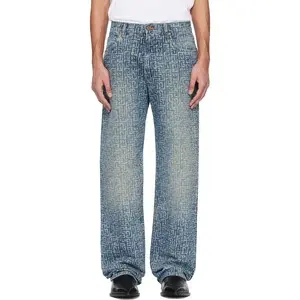 Balmain Monogram Printed Straight-leg Jeans