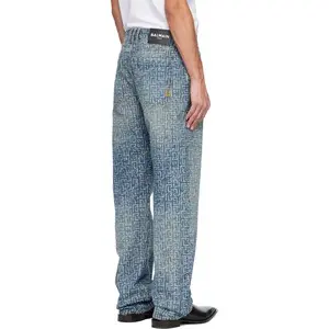 Balmain Monogram Printed Straight-leg Jeans