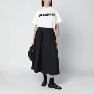 JIL SANDER Logo Printed Crewneck T-shirt - Cream
