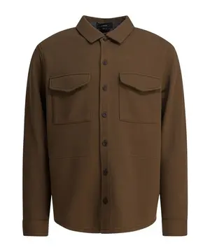Vince Double-knit Overshirt Jacket - Brown