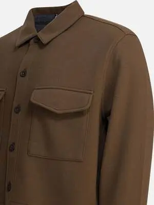 Vince Double-knit Overshirt Jacket - Brown