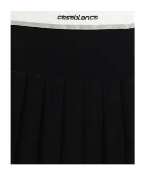 Casablanca Pleated Mini Skirt With Logo Waistband