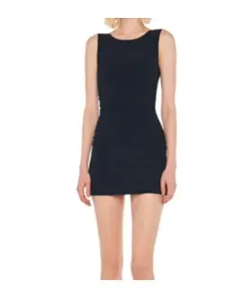 Norma Kamali Sleeveless Shirred Minidress