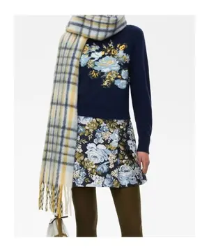 IBLUES Floral Embroidered Crew Neck Sweater