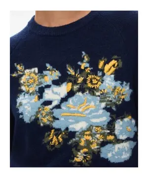 IBLUES Floral Embroidered Crew Neck Sweater