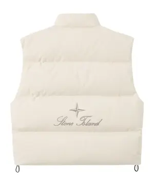Stone Island Down Vest With Pockets - Ivory