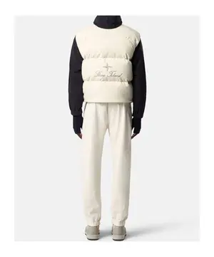 Stone Island Down Vest With Pockets - Ivory