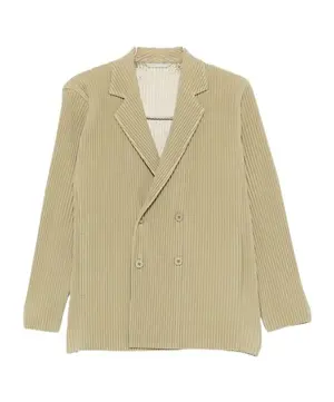 Issey Miyake Pleated Button-down Jacket - Nude