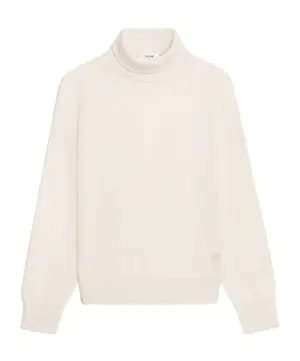 Celine Fine Wool Turtleneck Sweater - Off-white